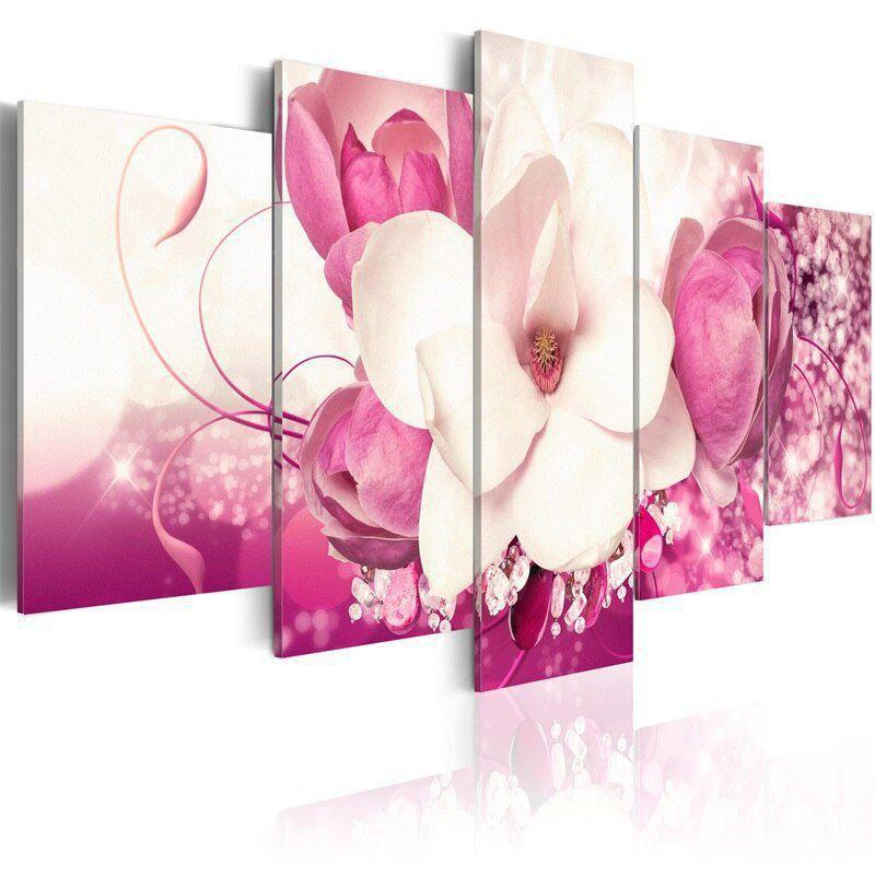 Quadro rosa e branca - LERON - Quadro Decorativo - Magazine Luiza