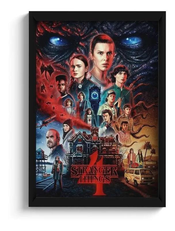Quadro Stranger Things 4 Temporada C/ Moldura E Vidro A4 - elquadro ...