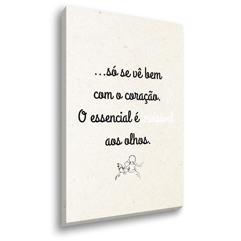 Quadro Tela Canvas Frase Vê Bem Com O Coração 60X90 - Quality Quadros ...