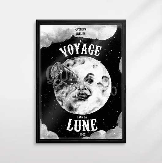 Quadro Viagem à Lua Georges Méliès Filme - Cogumelo Corp - Quadro Decorativo - Magazine Luiza