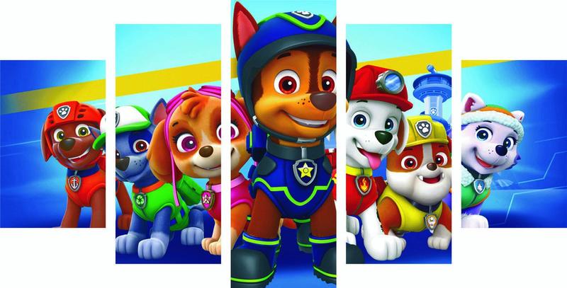 Quadros Decorativos 5 Partes Dog Patrol - Nt Comunicação Visual ...