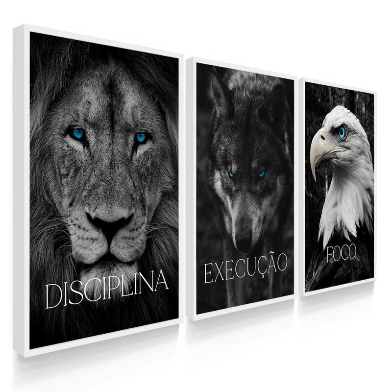 Quadros Decorativos Sala Disciplina Execução Foco Leão Grande ...