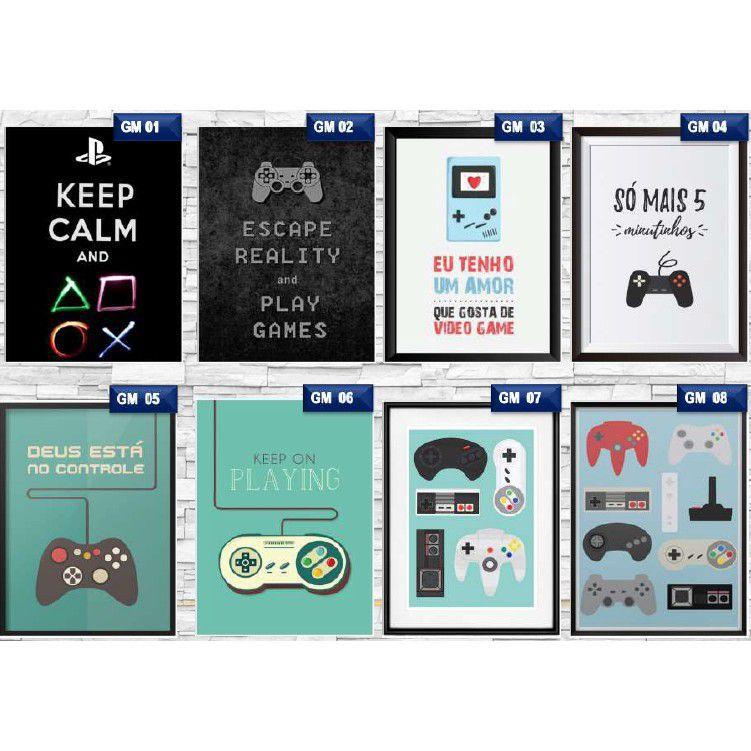 Quadros Decorativos Tema Games Gamer - provider - Quadro Decorativo ...