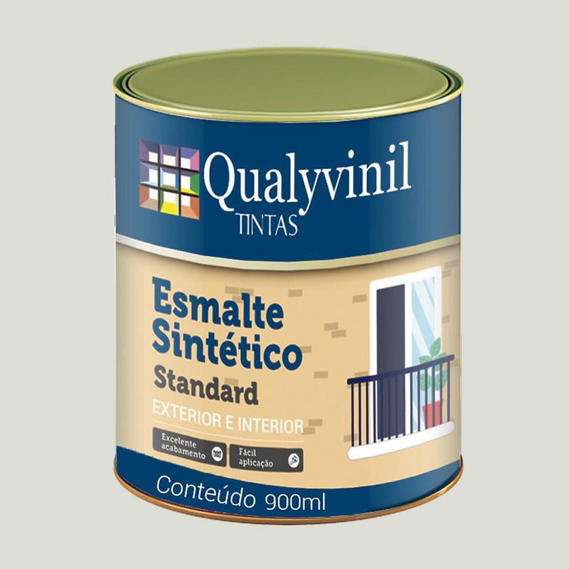 Qualyvinil Esmalte Sintético Standard Brilhante Branco Gelo 0,9L - Tinta para Parede / Madeira ...