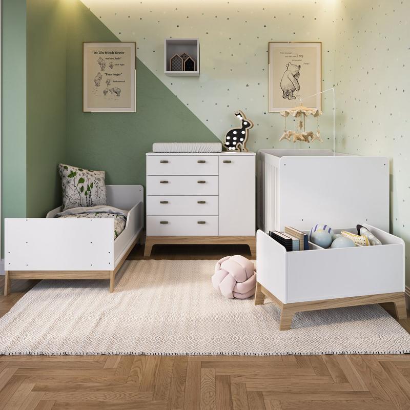 Quarto De Bebê Completo Favo De Mel 1 Porta 4 Gavetas Branco Fm039 ...