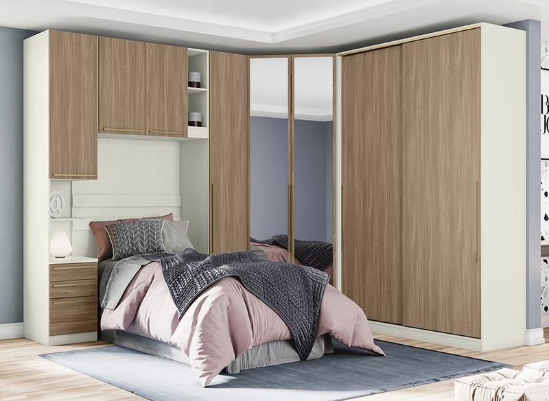 Quarto Modulado Completo Solteiro Composição 6 Seletto Com Espelho ...