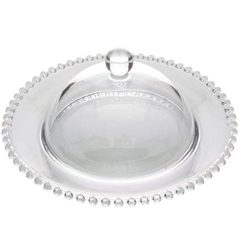 Queijeira 20 Cm De Cristal Transparente Pearl Wolff - ROJEMAC - Porta ...