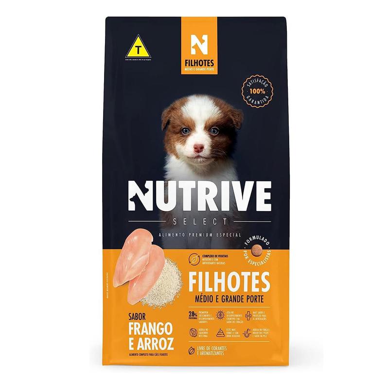 Ração Cães Nutrive Select Filhotes Médio e Grande Frango e Arroz 15kg ...