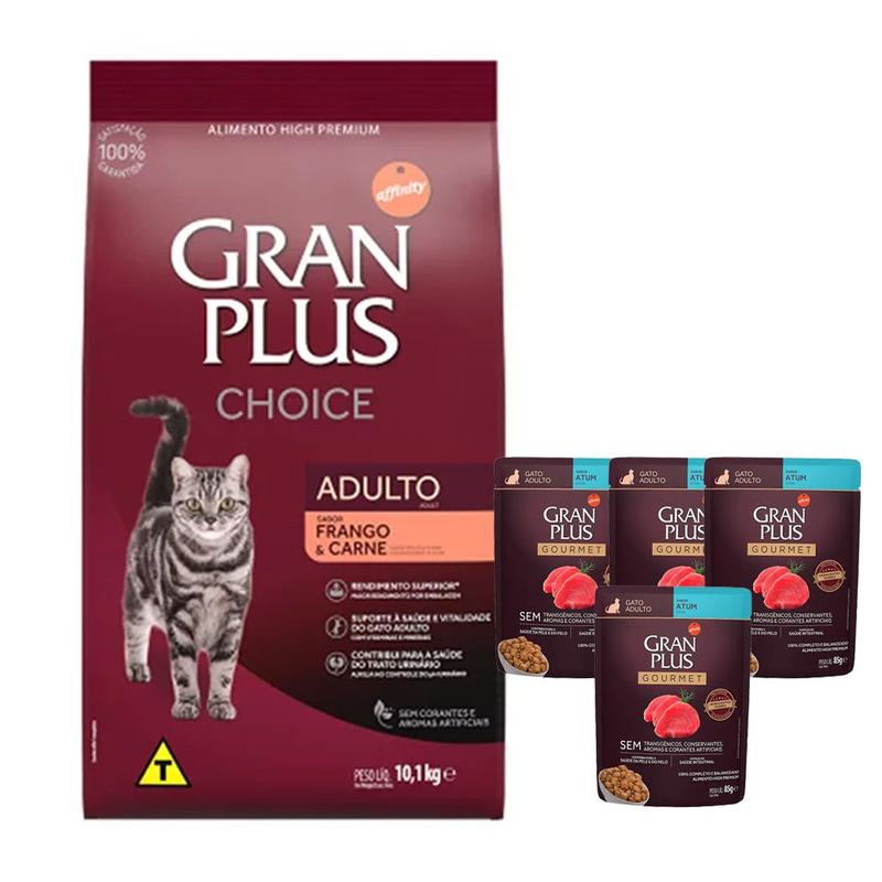 Ração Gran Plus Gatos Choice Frango E Carne - 10,1Kg + Supresa ...