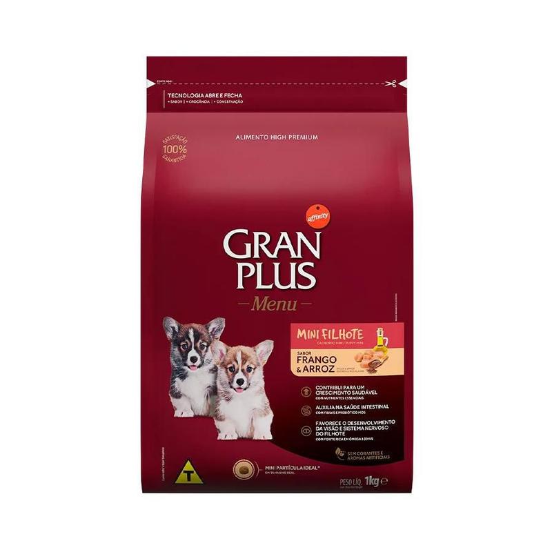 Ração GranPlus Menu Para Cães Filhotes de Porte Mini Sabor Frango e ...