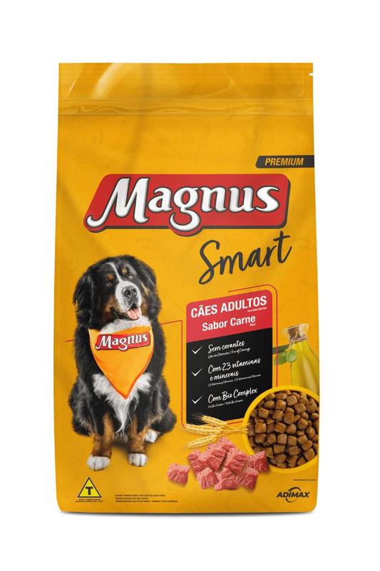Ração Magnus Premium Smart Cães Adultos Sabor Carne - Ração Seca para ...