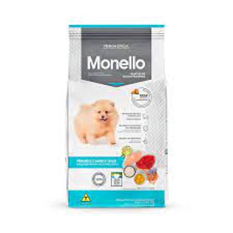 Ração Monello para Cães Filhotes de Porte Pequeno Sabor Frango, Carne e ...