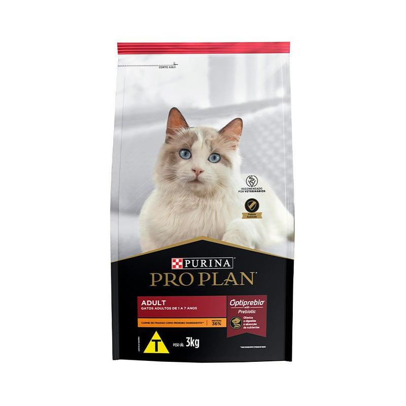 Ração Nestlé Purina Pro Plan para Gatos Adultos Sabor Frango - 3kg ...