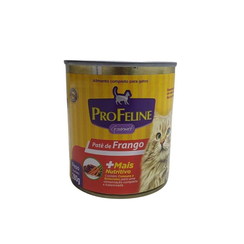 Ração Para Gato Patê Lata 280GR Frango Com 12UN - PRÓ LATAS - Ração ...