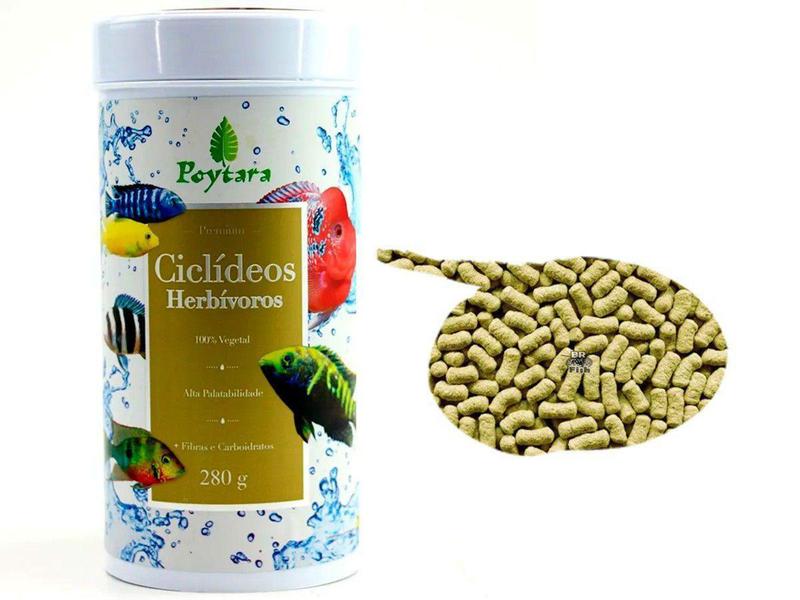 Ração Poytara Premium Ciclídeos Herbívoros Mini Sticks 280g - Outros ...