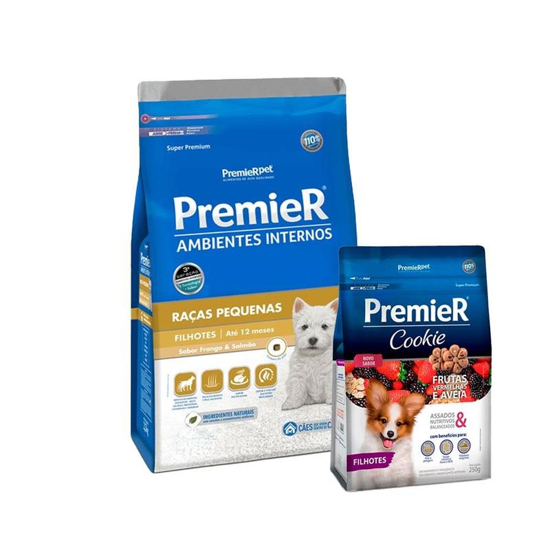 Ração Premier Ambientes Internos Cães Filhotes Racas Pequenas Frango E ...