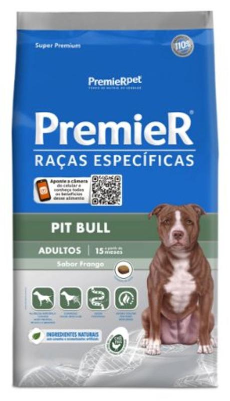 Ração Premier Raças Específicas para Pitbull Adultos Sabor Frango 12 Kg ...