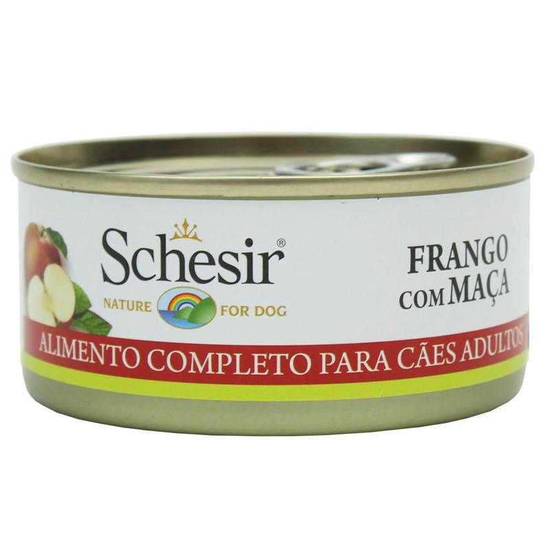 Ração Schesir Nature Dog Frango com Maça em Lata para Cães - 150 g ...