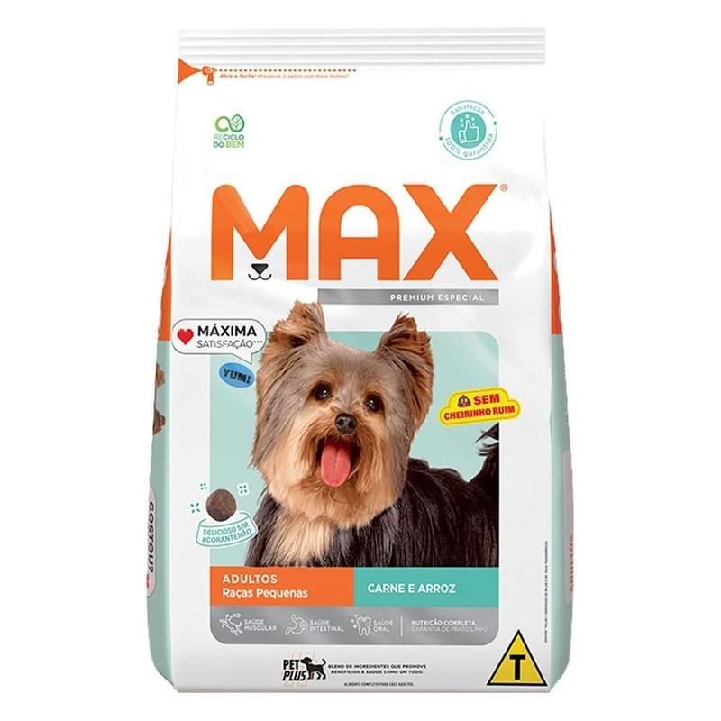 Ração Seca Max Carne e Arroz para Cães de Porte Pequeno - 10,1 Kg ...