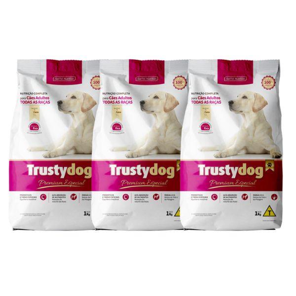 Ração Trusty Dog Premium Especial Adultos Todas As Raças Kit 3KG ...
