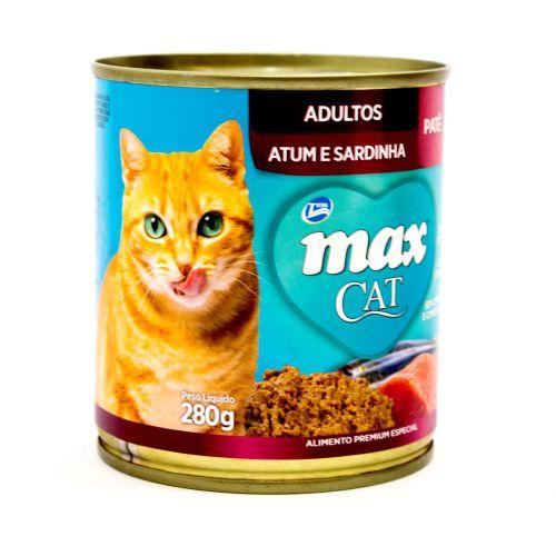 Ração Úmida Max Cat Lata para Gatos Adultos sabor Atum e Sardinha 280g ...
