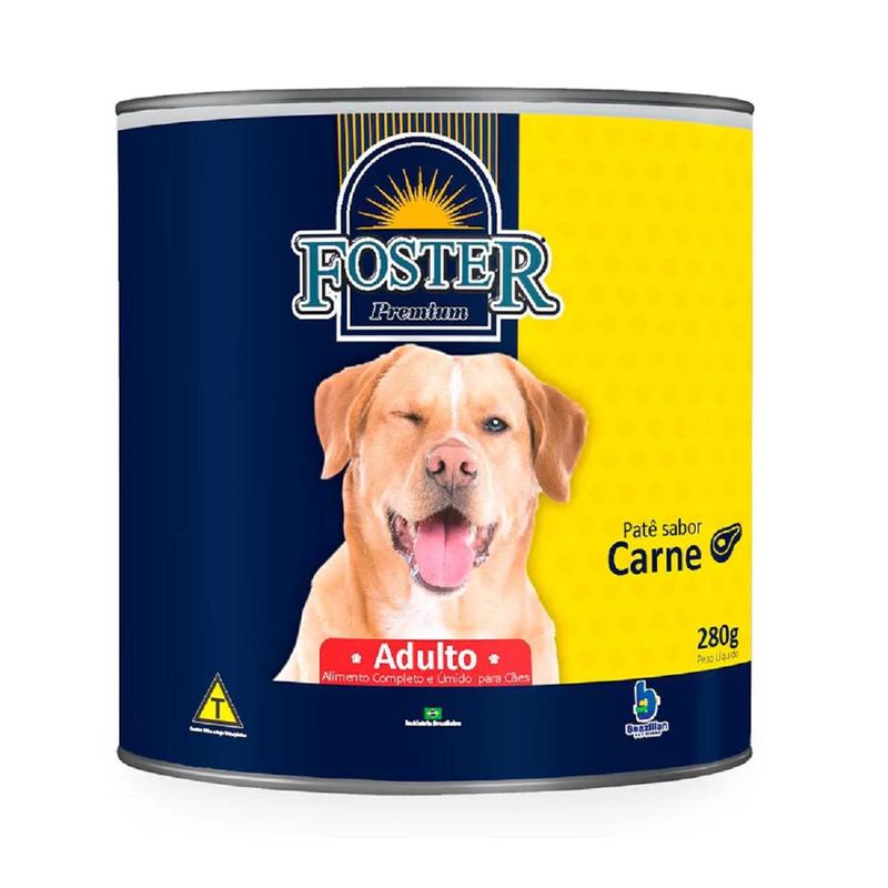 Ração úmida patê sabor carne cães adultos foster 280g - Outros Pets ...