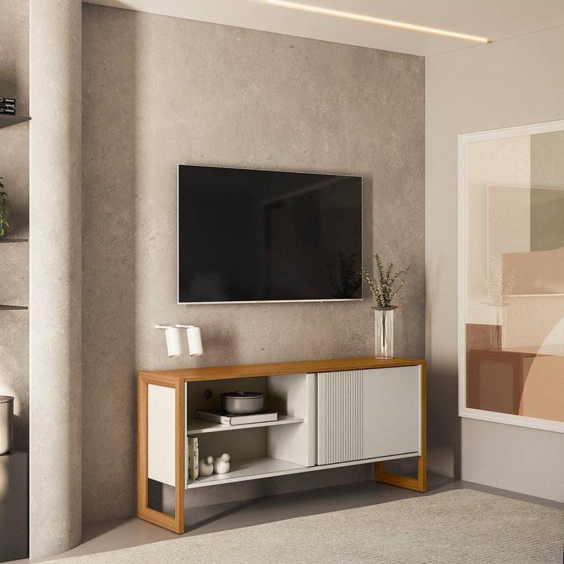 Rack 1 Porta 1 Prateleira para TV até 55 Polegadas Gold - Linea Brasil ...