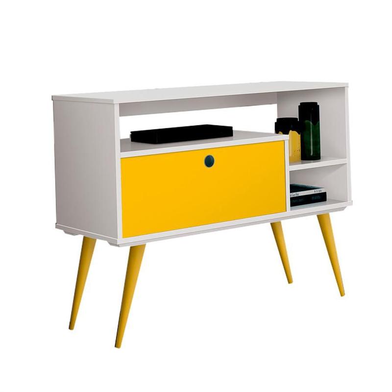 Rack Alice Branco / Amarelo - EDN Moveis - Rack - Magazine Luiza