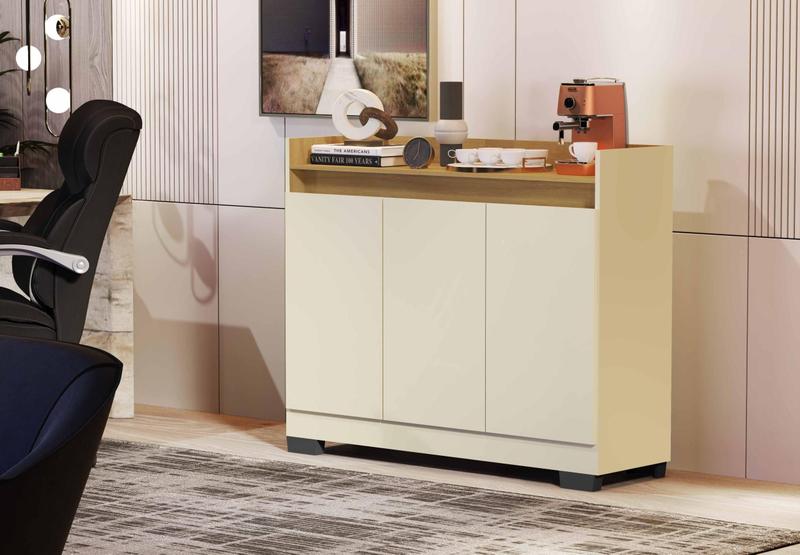 Rack Aparador Buffet Cantinho Café Retrô 3 Portas Ryzen Novo Modelo ...