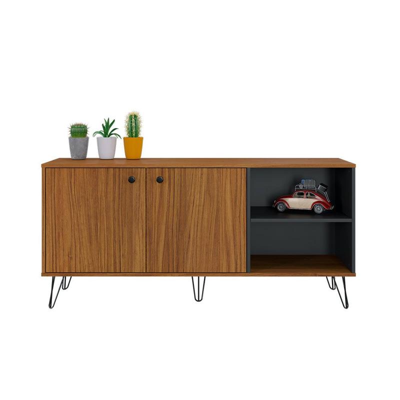 Rack Bancada Ica Noce Milano / Preto Fosco Colibri - Rack - Magazine Luiza