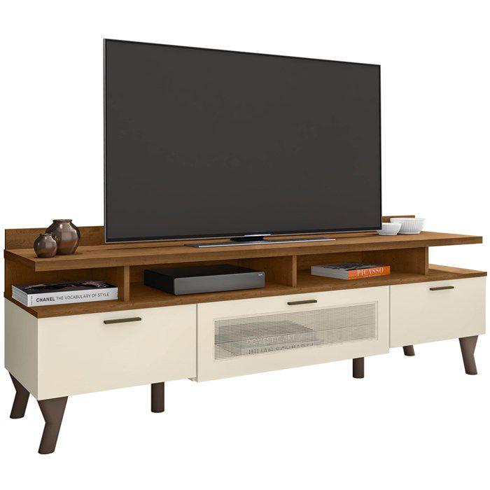 Rack Bancada Para TV 65 Polegadas 1005116 Nature Off White MBL - Mobler ...