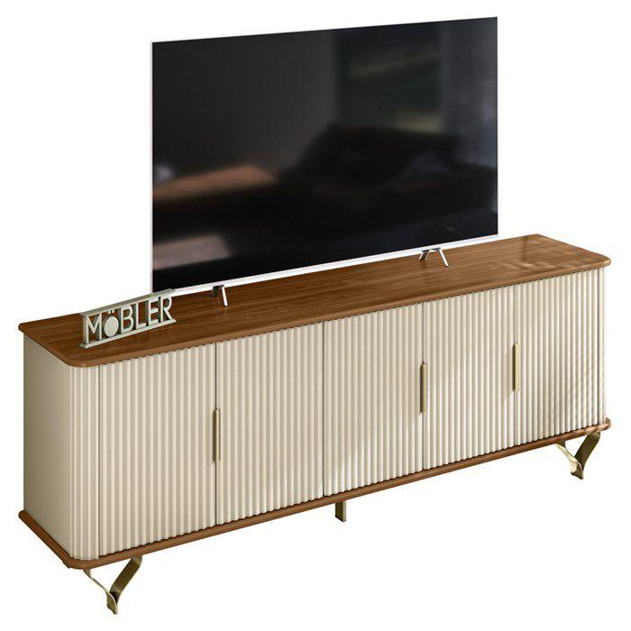 Rack Bancada Para TV 75 Metha 166 cm Cinamomo Mell Off White MBL ...