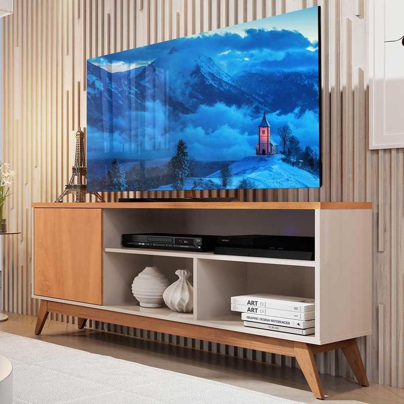 Rack Bancada para TVs Até 50 Polegadas Germai Malbec Wood - Rack ...