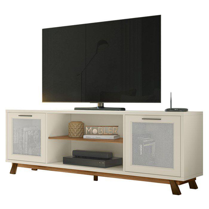 Rack Bancada TV 75 Pol Geniss 180 cm Cinamomo Mell Off White MBL ...