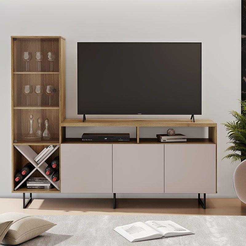 Rack com Cristaleira Noronha/Off White Luz JCM - Alpoim - Rack ...