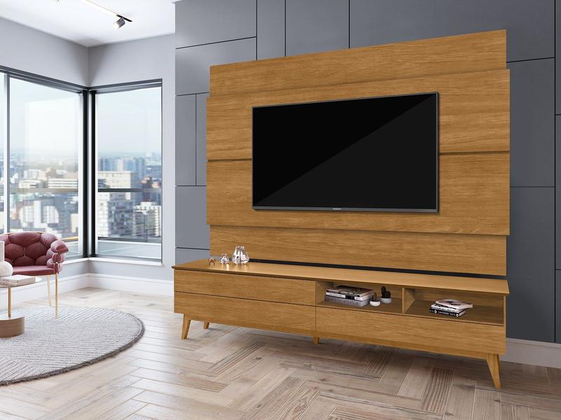 Rack com Painel Grande 218 cm Alto Padrão Nature - Tebarrot - Rack com ...