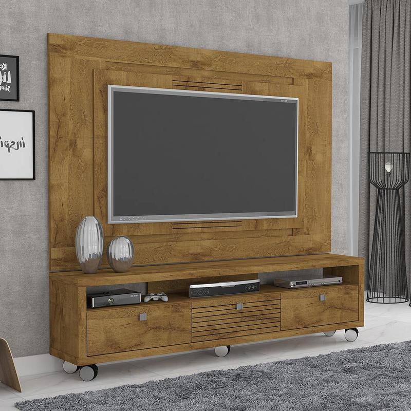 Rack com Painel para TV 55 Polegadas Olimpo Plus 180cm Mel - Permobili ...