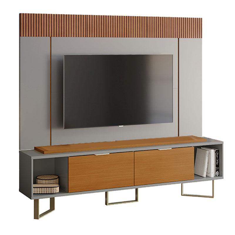 Rack Com Painel Para TV 75 Polegadas Sagary 2.1 EAX Móveis Cinza/Tauari ...