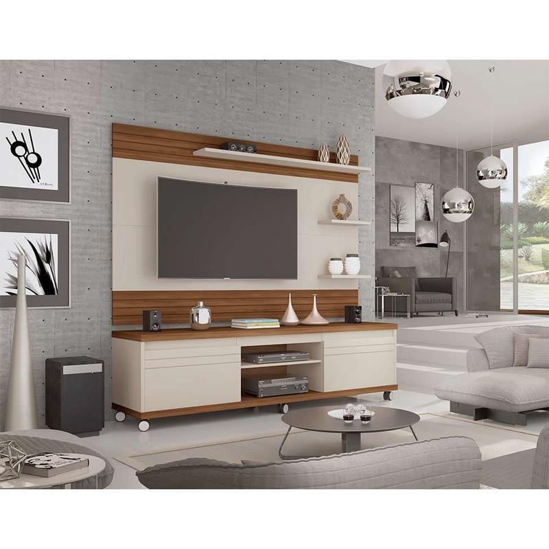 Rack com Painel para TV até 72 Polegadas Mirage Freijó 183 cm - Giga Móveis - Painel para TV ...