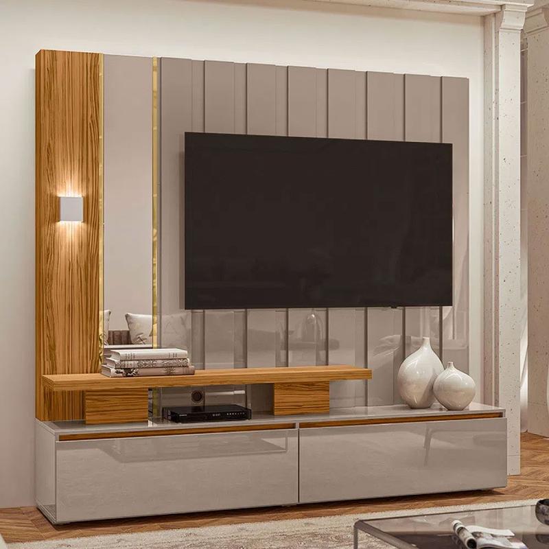 Rack com Painel Zeus para TV de 55 Pol Fendi Natural - Madetec Móveis ...