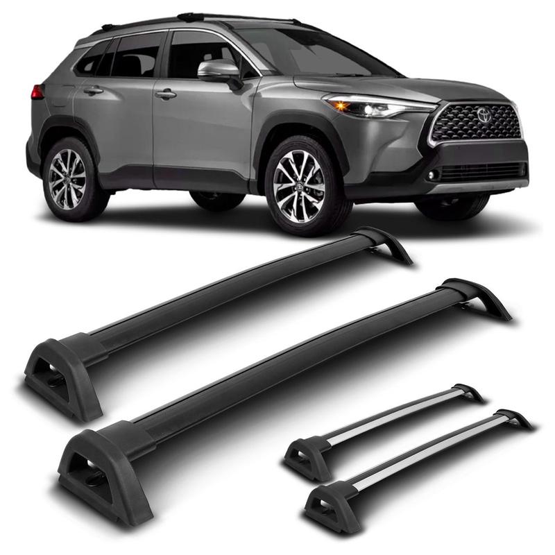 Rack de Teto Corolla Cross 2020 2021 2022 2023 Preto Prata 45Kg ...