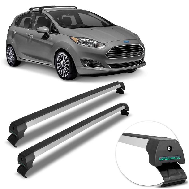 Rack de Teto New Fiesta 2011 2012 2013 2014 Prata Long Life Sports ...