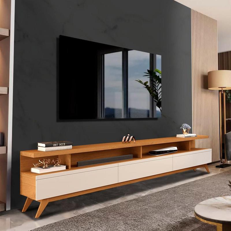 Rack de TV em madeira para telas de até 75 polegadas - Vivare Wood Giga ...