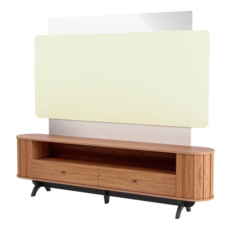 Rack Estante Curvo Nature 220cm com Painel Espelhado para TV de até 65 ...