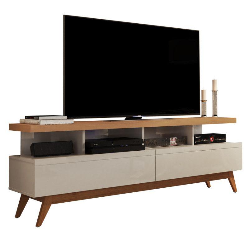 Rack Grande 1,60m Balcão 2 Gavetas Vivare Wood Germai - Ofertamo - Rack ...