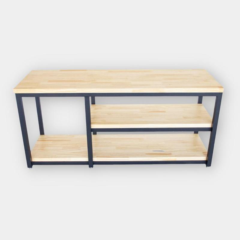 Rack Industrial 130x40x65Alt Com 2 Prateleiras e Vão do Lado Madeira ...