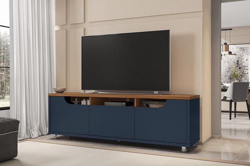 Rack Jersey 160 2P 1G para TV até 75'' Azul Cobalto/Cedro - Casa D ...