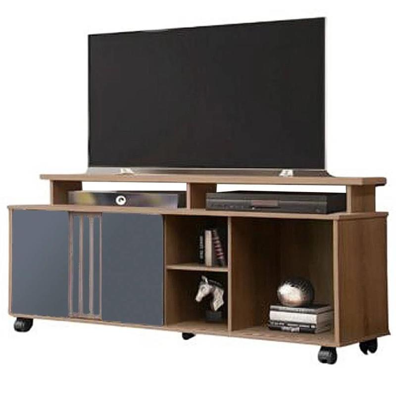 Rack Maxx para TV até 50 Polegadas 2 Portas Rud Rack Cor Mel Cinza ...