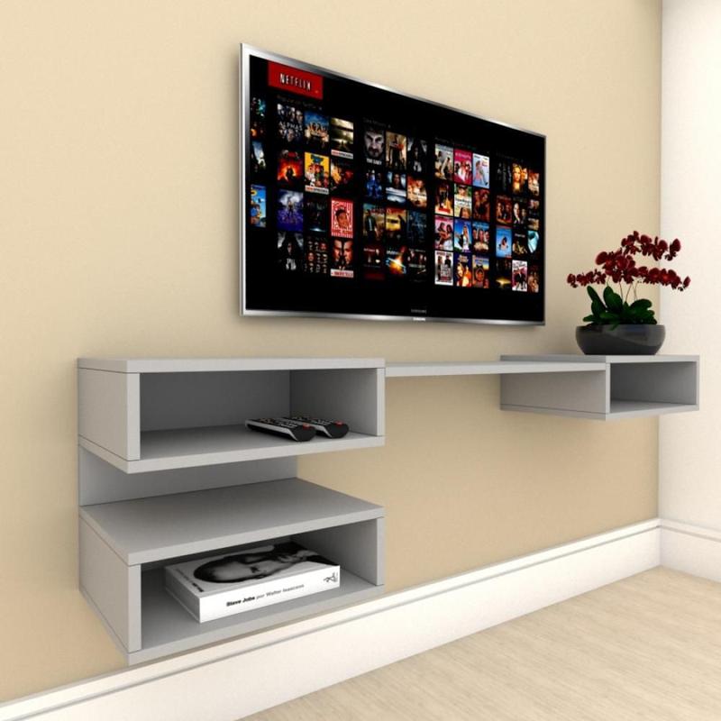 Rack moderno com nichos em mdf Cinza - E-nichos - Rack - Magazine Luiza