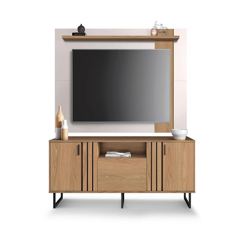 Rack Pagano Pés em Metalon Bancada para Sala + Painel Ferri para TV ...